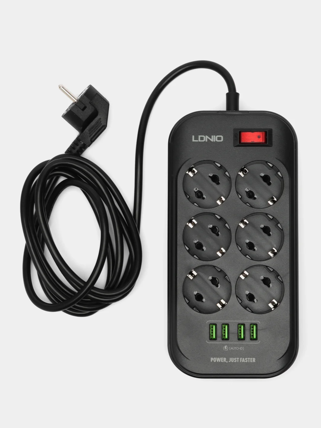 Сетевой фильтр Ldnio SE6403, 6 розеток, 4 USB, подарок на 8 марта ...