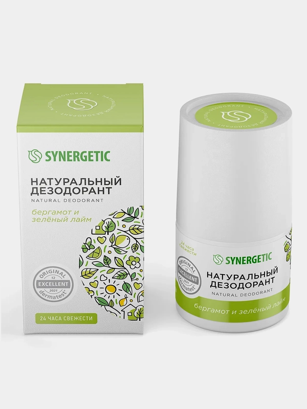 Натуральный дезодорант SYNERGETIC, бергамот и зеленый лайм, 50 мл купить по цене 219 ₽ в ...